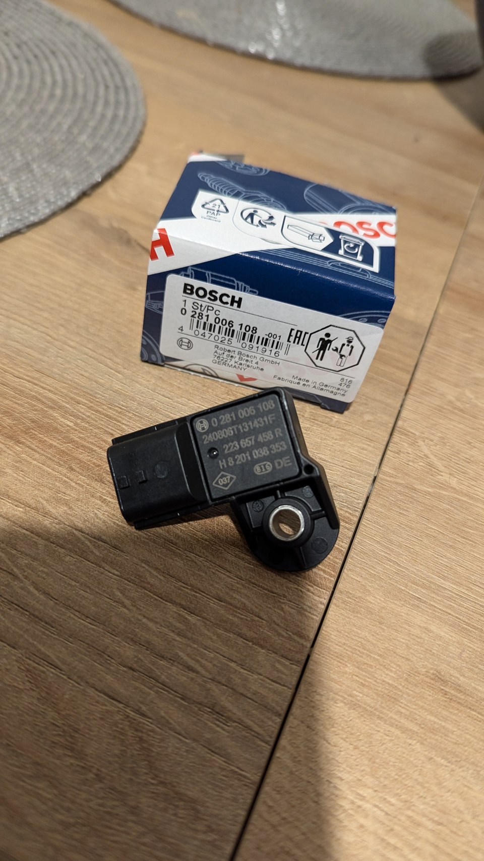 0281006108 Датчик давления наддува BOSCH | Запчасти на DRIVE2