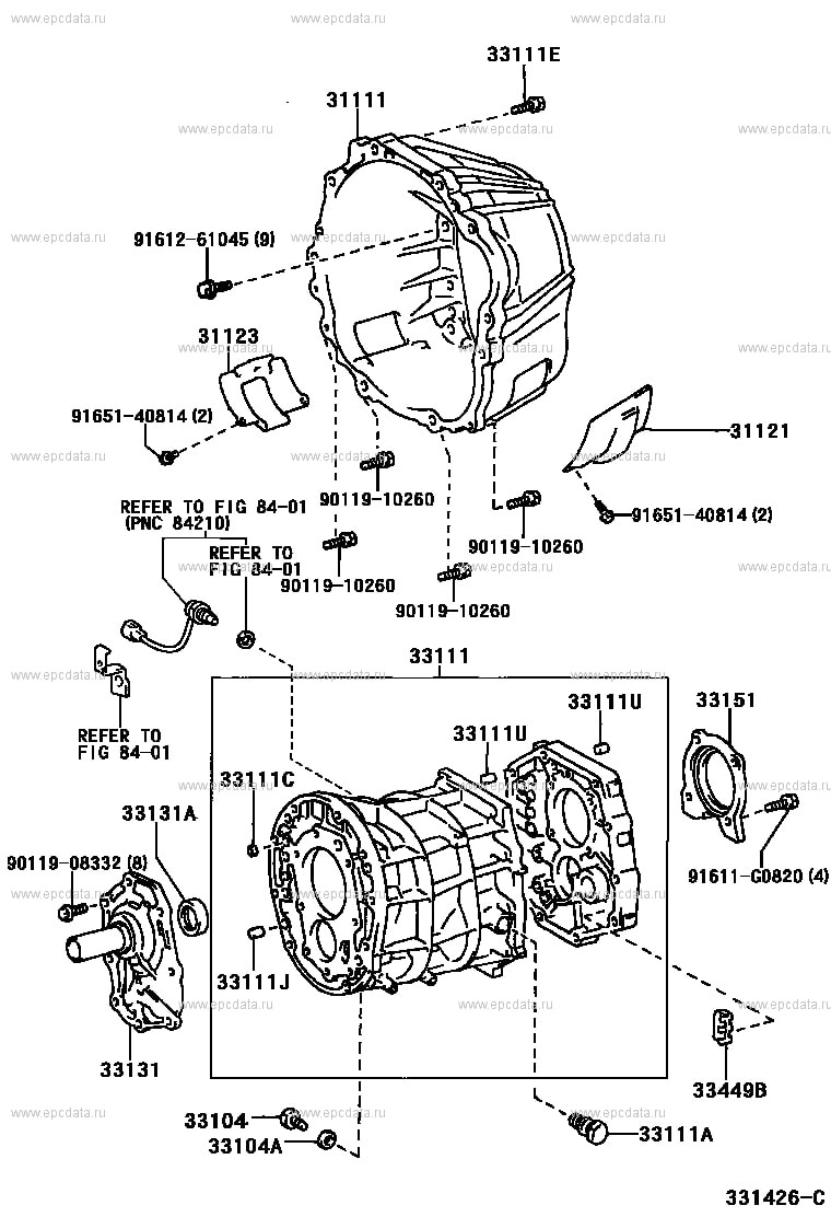 #2363. — 33-02 — R154. Clutch housing & transmission case — Колокол и ...