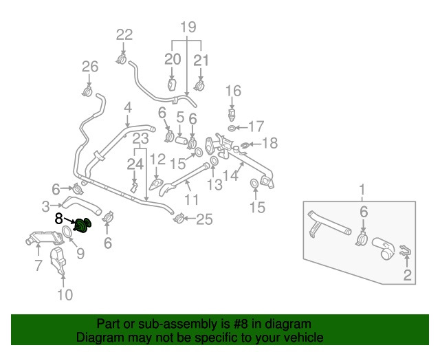 077121113D Термостат (82*C) / AUDI A8 3,7 — 4,2 03 ~ / VW Phaeton ...