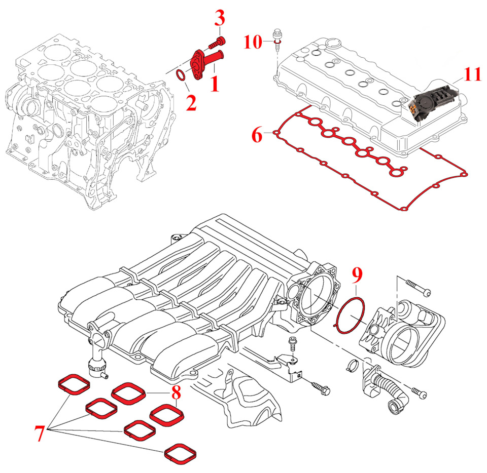 44. Замена заднего фланца охлаждения, Замена прокладки клапанной крышки ...
