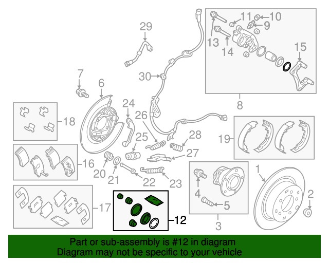 4605B983 Ремкомплект заднего тормозного суппорта Mitsubishi | Запчасти ...