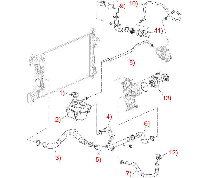 Система охлаждение. 1,8 1,6 — Chevrolet Cruze (1G), 1,8 л, 2010 года ...