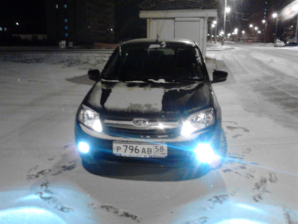 Ночная прогулка — Lada Гранта Лифтбек (1G), 1,6 л, 2014 года | покатушки | DRIVE2