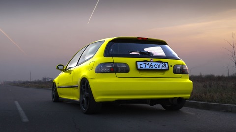 Honda Civic Hatchback (5G) 2.2 бензиновый 1995 | EG3 yellow ашТуТу + T2W4 на DRIVE2