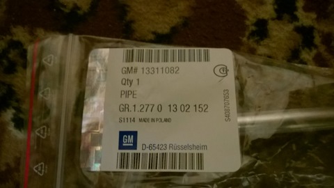 13311082 ТРУБОПРОВОД МАСЛООХЛАДИТЕЛЯ, 9 ММ [ORG] GM | Запчасти на DRIVE2