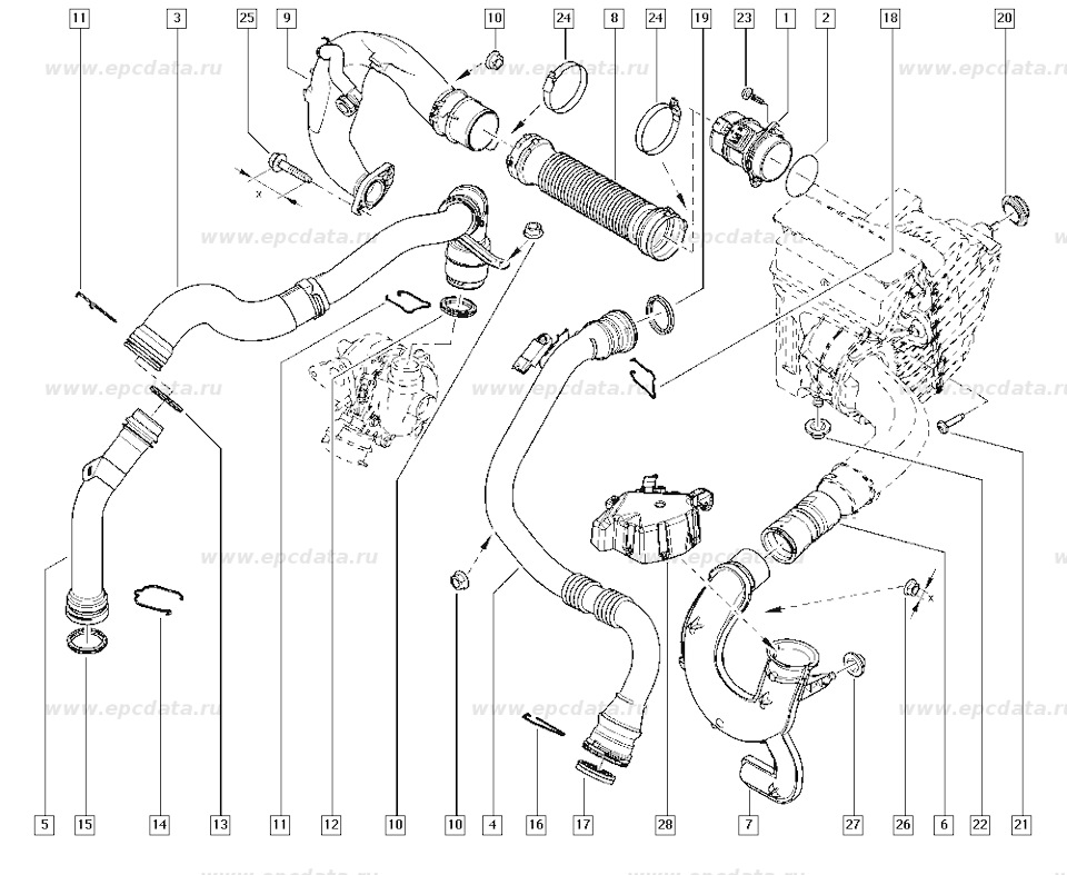 08. Сальники на впускных патрубках — Renault Megane III, 1,5 л, 2010 ...