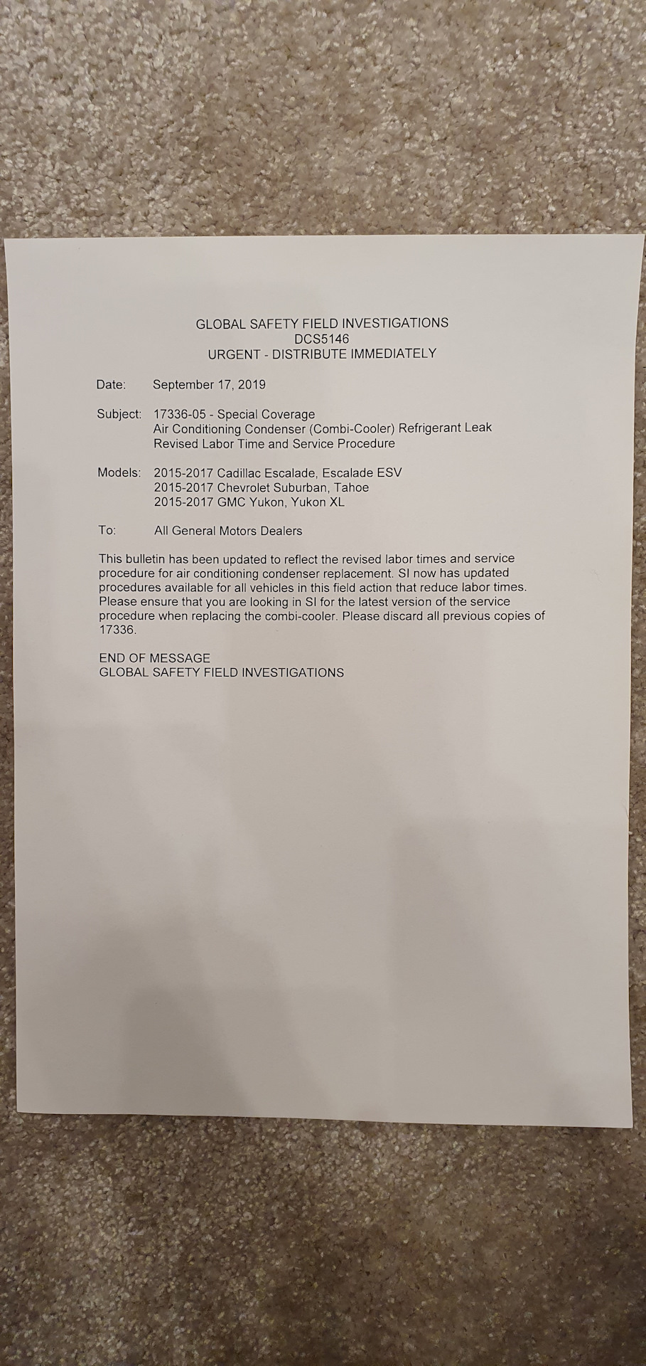 Важная информация владельцам Tahoe/Escalade 2015-2017. Не работает ...