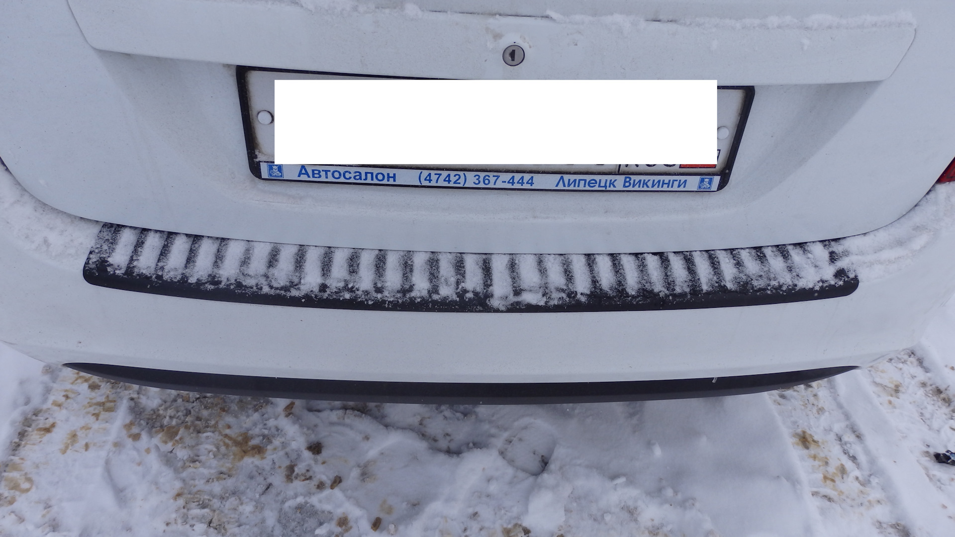 накладка на задний бампер — Lada Калина 2 универсал, 1,6 л, 2014 года ...