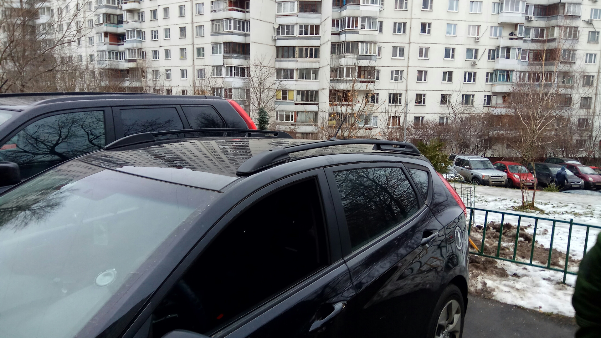 Автобокс на Рейлинги — Hyundai Solaris Hatchback, 1,6 л, 2015 года ...