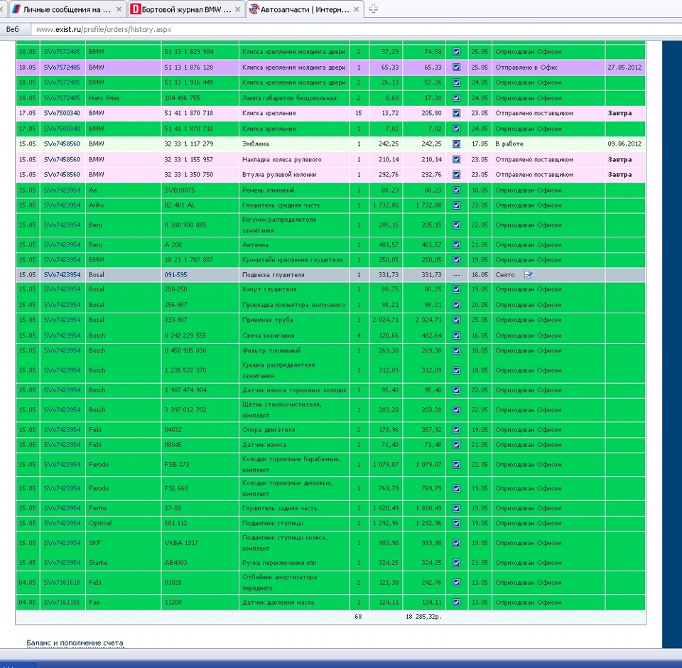 пришла часть запчастей) — BMW 3 series (E30), 1,8 л, 1984 года ...