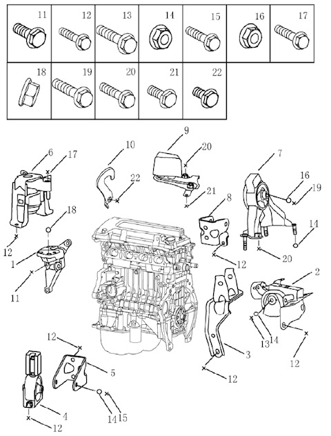 1064000003 Подушка ДВС пер VISION GEELY | Запчасти на DRIVE2