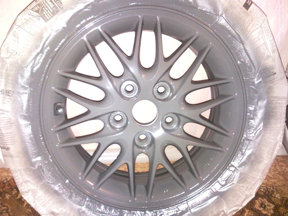 Покраска колесных дисков и суппортов. — Mazda 626 V (GF), 2 л, 1999 ...