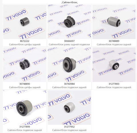 30748889 Сайлентблок рычага подвески ниж. внутр. Volvo | Запчасти на DRIVE2