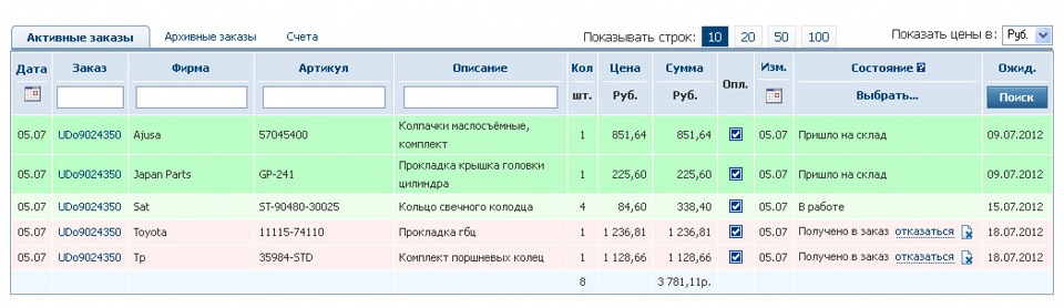 Заказал запчасти на двигатель — Toyota Camry (V40), 2 л, 1997 года ...