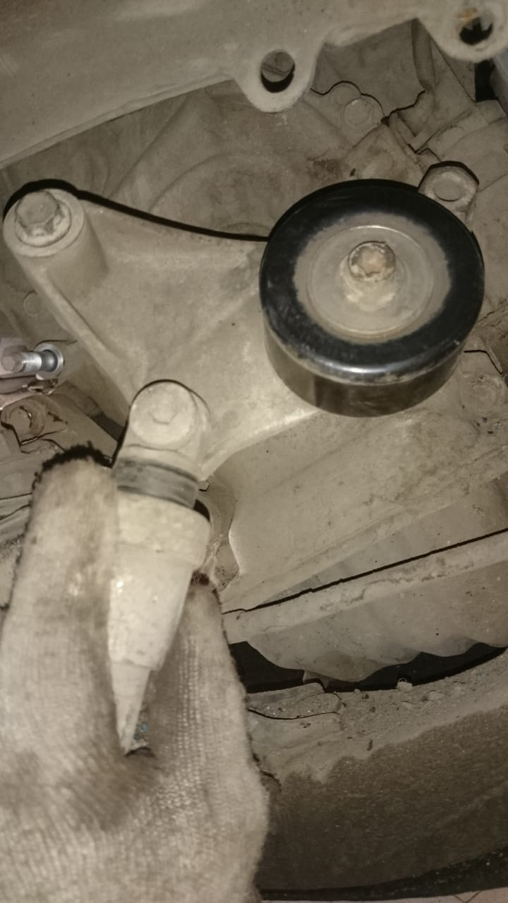 Замена натяжителя навесного, обслуживание генератора, заглушки в днище ...