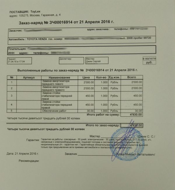 Замена передних амортизаторов — Toyota Venza (1G), 2,7 л, 2009 года ...