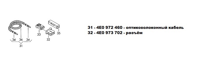 4E0972460 Оптоволоконный кабель VAG | Запчасти на DRIVE2