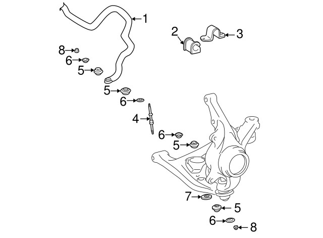 4881552030 Подушка переднего стабилизатора внутренняя TOYOTA LEXUS ...