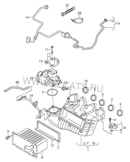 Клапан вентиляции картерных газов МКП или DSG7 (CBZB) 030103175B или ...