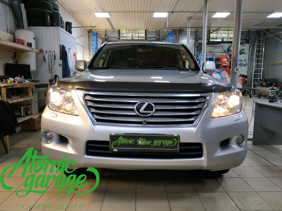 Lexus LX570, замена штатных линз на Optima Bi-Led Professional ...