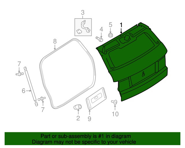 LR027615 ДВЕРЬ БАГ.ОТД. БЕЗ ПЕТЕЛЬ Jaguar Land Rover | Запчасти на DRIVE2