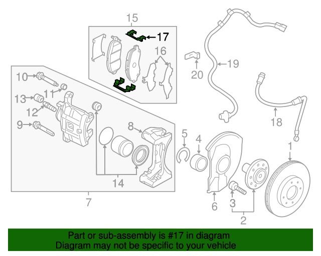 MR527673 Монтажный комплект тормозных колодок. Передняя ось Mitsubishi ...