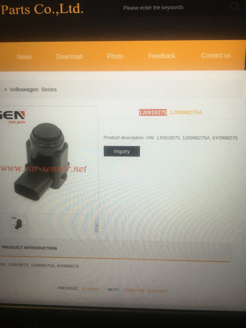1J0998275A Датчик парковки Volkswagen Bora VAG | Запчасти на DRIVE2