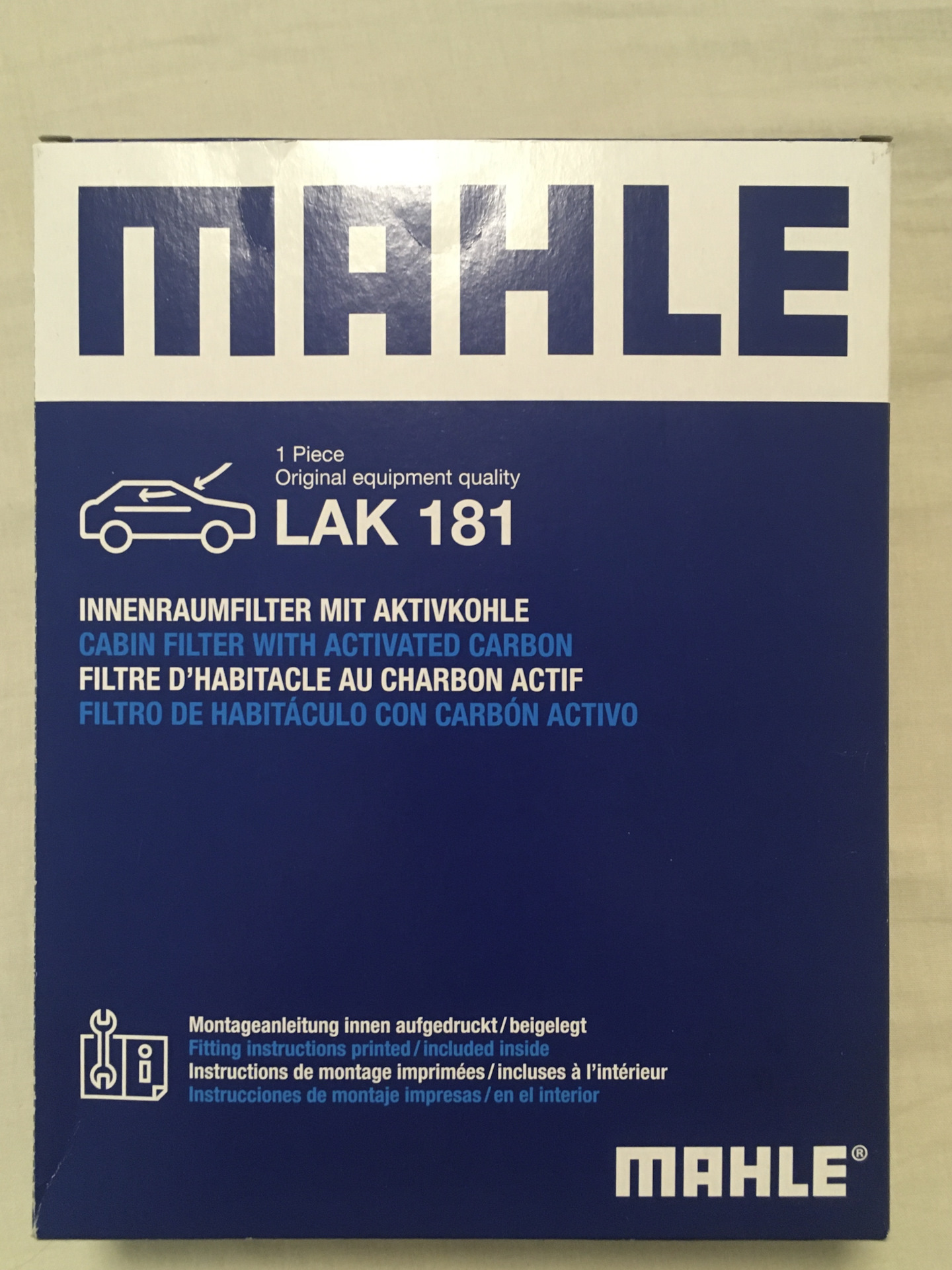Угольный салонный фильтр Knecht/Mahle LAK 181 — Volkswagen Jetta VI, 1,6 л, 2013 года ...