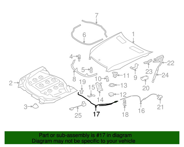 A2218800159 Трос открывания капота Mercedes | Запчасти на DRIVE2
