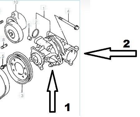 Помпа GMB GWS-36A — Chevrolet Tracker II, 2 л, 2000 года | запчасти ...