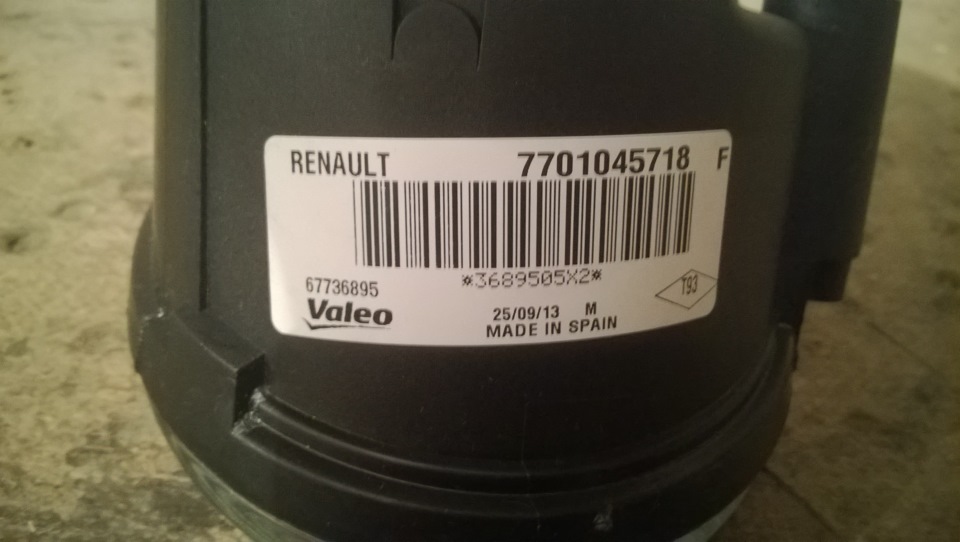 7701045718 Фара противотум. лев RENAULT | Запчасти на DRIVE2