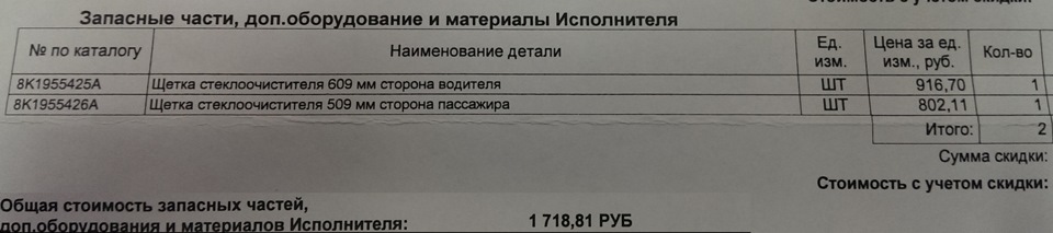 8K1955426A Щетка стеклоочистителя VAG | Запчасти на DRIVE2