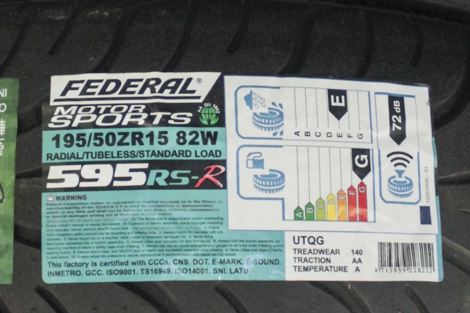 Federal 595 RS-R — Toyota Starlet (80), 1,5 л, 1992 года | шины | DRIVE2