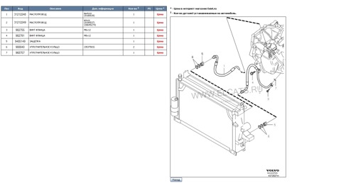 31212249 Трубка системы охлаждения автоматической коробки передач Volvo ...