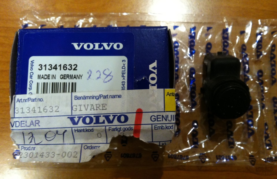 31341632 Датчик, система помощи при парковке Volvo | Запчасти на DRIVE2