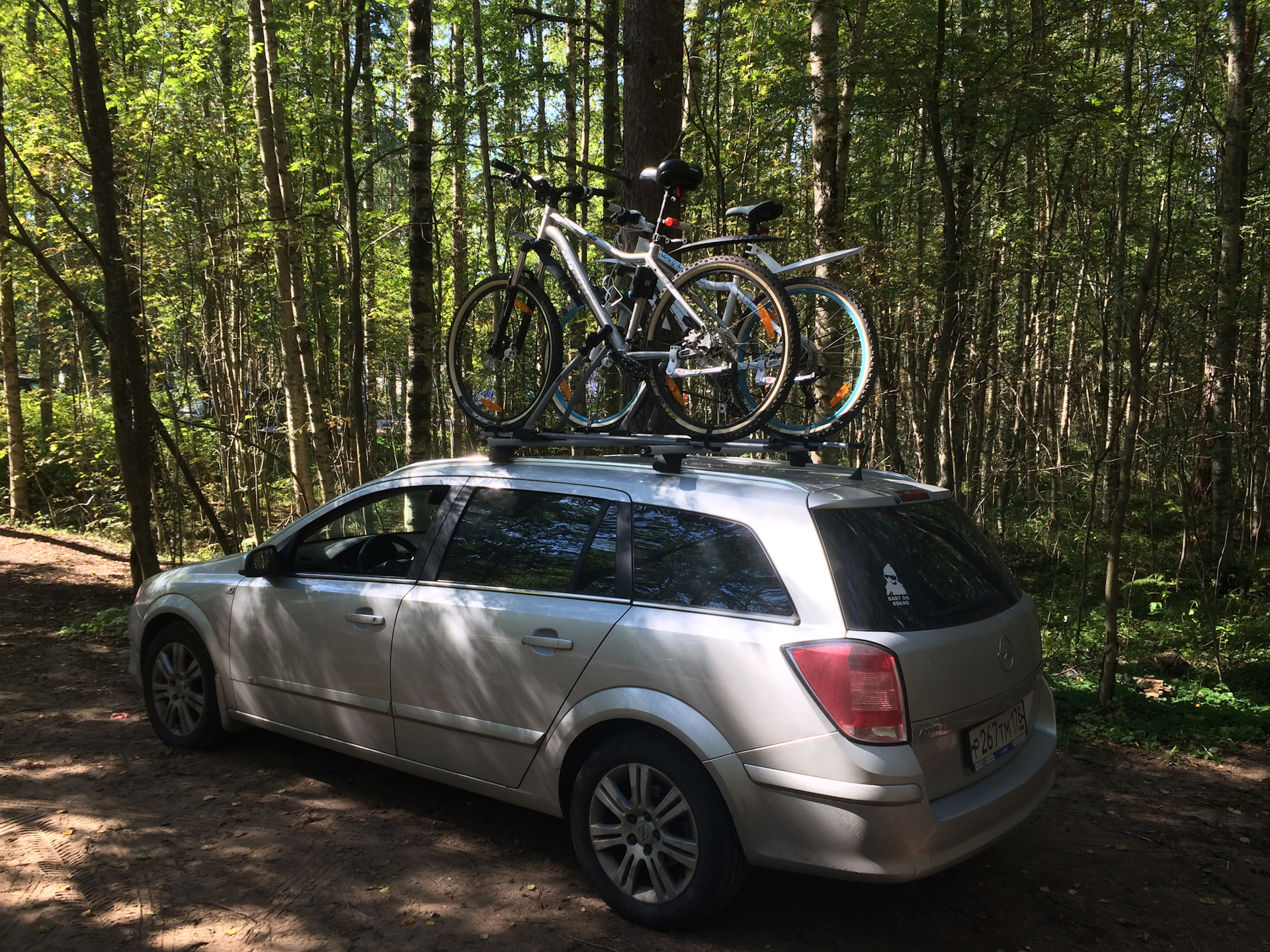 Багажник на рейлинги и велокрепление — Opel Astra H, 1,6 л, 2008 года ...