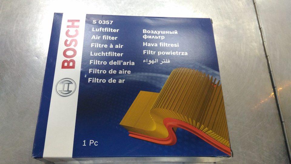 Воздушный фильтр Bosch с пропиткой — Honda Accord (8G), 2,4 л, 2012 ...