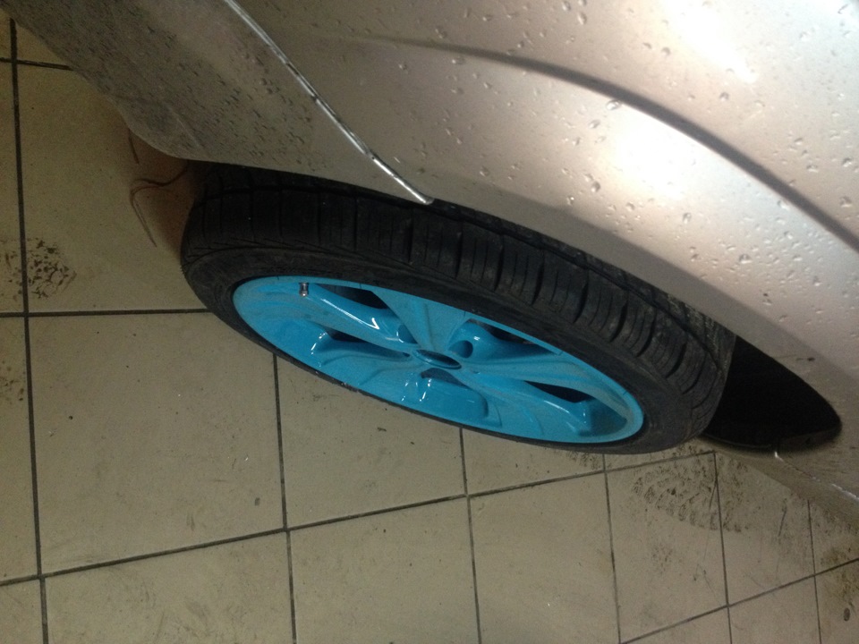 Диски на 19 сине-зелено-голубые — Subaru Forester (SG), 2 л, 2005 года ...