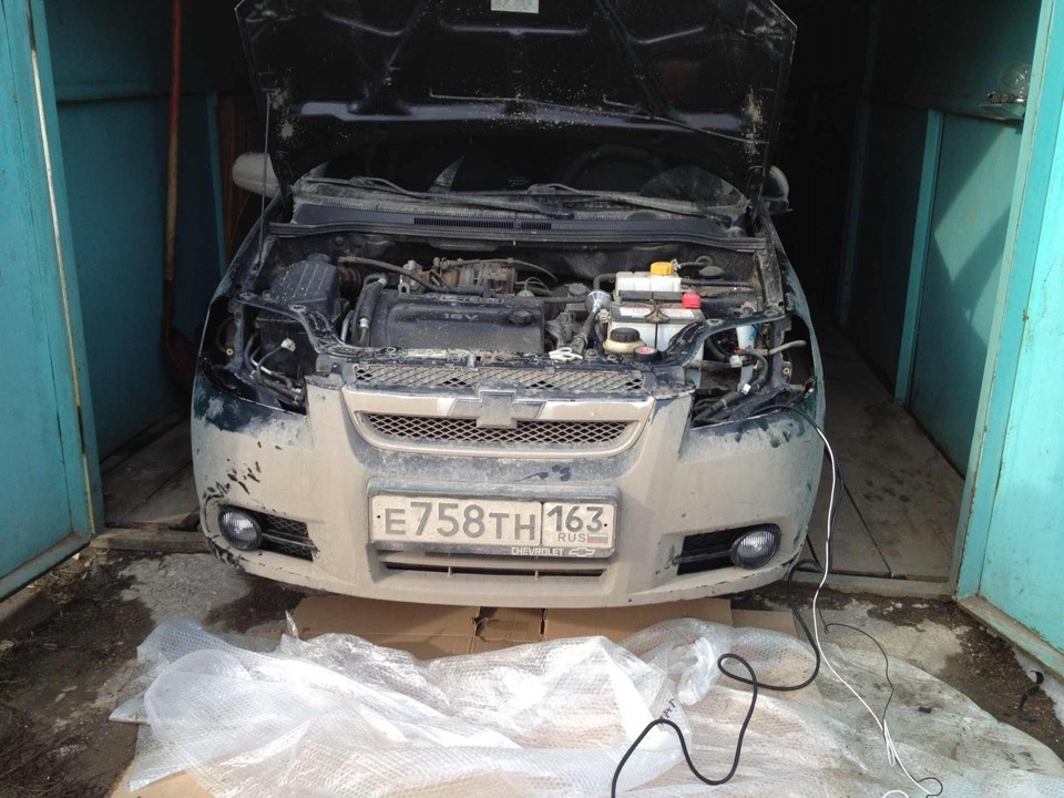 Установка ПТФ и ксенон 5000k — Chevrolet Aveo Sedan (1G), 1,4 л, 2007 ...
