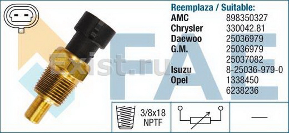 33004281 Датчик, температура охлаждающей жидкости CHRYSLER | Запчасти ...