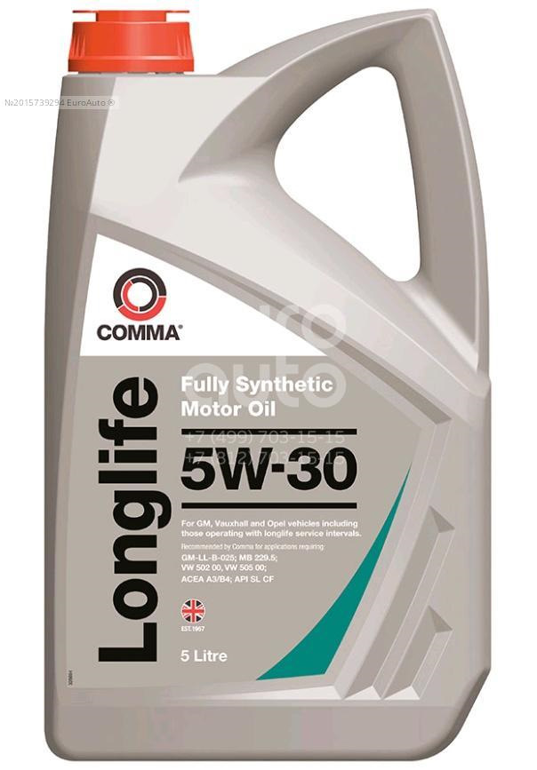 GML5L Масло моторное 5W30 5л синтетика LONG LIFE COMMA | Запчасти на DRIVE2