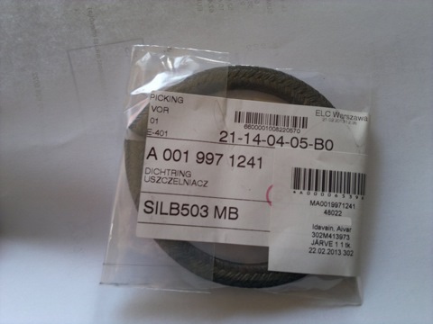 A0019971241 Кольцо уплотнительное. Mercedes | Запчасти на DRIVE2