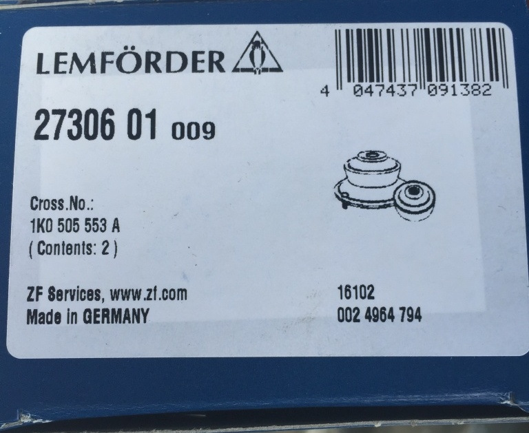 2730601 Сайлентблок рычага подвески LEMFORDER | Запчасти на DRIVE2