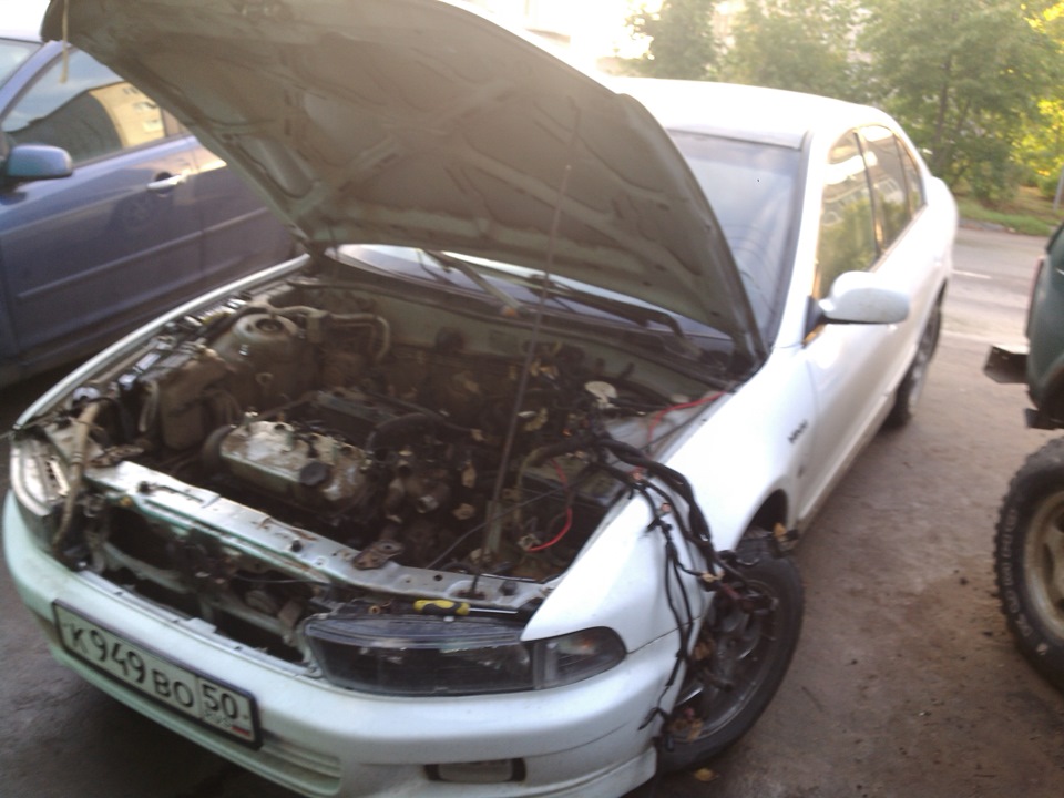 Снимаю двигатель 6A13. Часть 1 — Mitsubishi Galant (8G), 2,5 л, 1999 ...