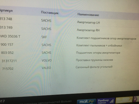 313748 Амортизатор (слева) для FORD, VOLVO SACHS | Запчасти на DRIVE2