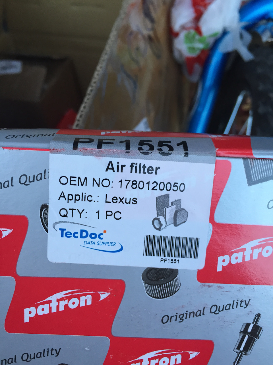 1780120050 Фильтр воздушный TOYOTA LEXUS | Запчасти на DRIVE2