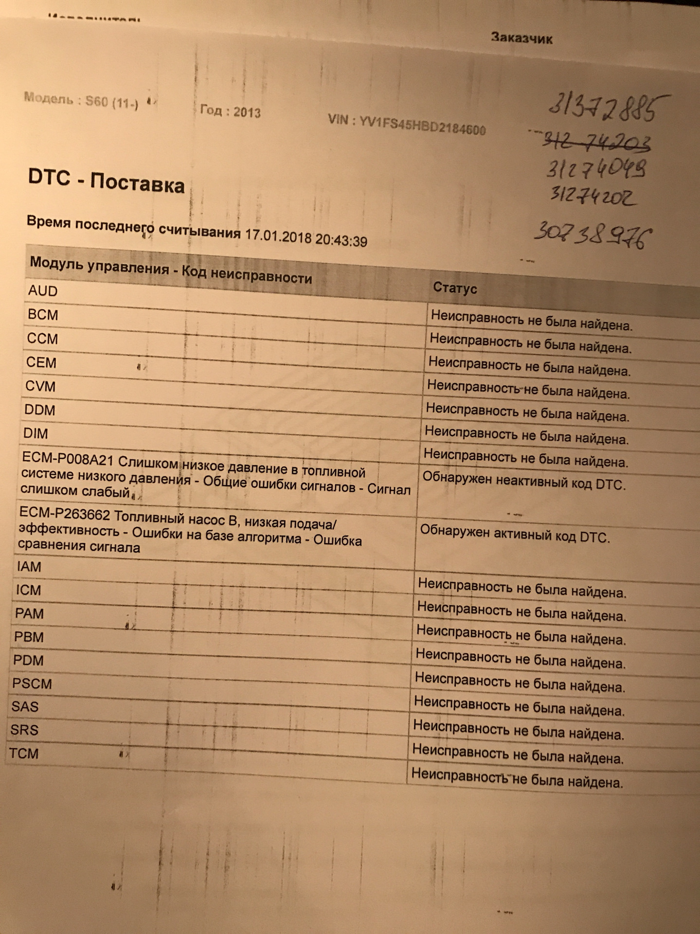 Топливная система. Продолжение Volvo S60 — Volvo S60 (2G), 1,6 л, 2013 ...