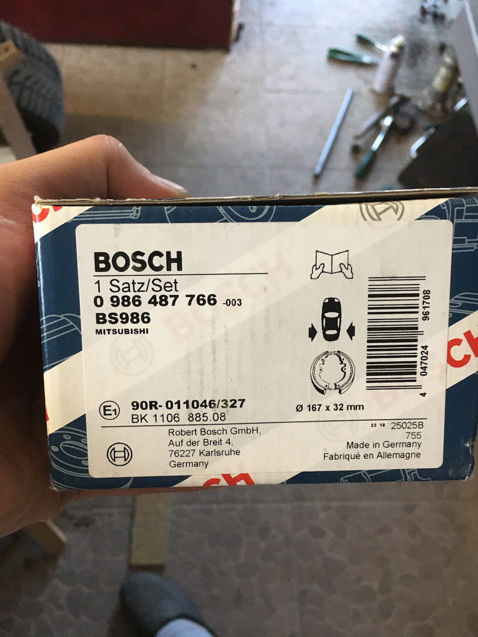 0986487766 Барабанные колодки стояночного тормоза BOSCH | Запчасти на ...