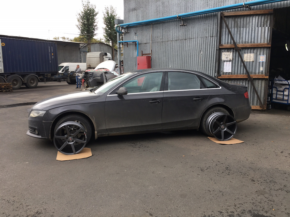 примеряем литые диски INFORGED IFG3 в размере 19x8.5J/9.5J на Audi A4 — цвет дисков GunMetal ...