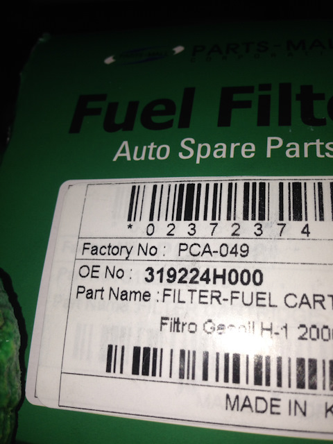 319224H000 Топливный фильтр KIA HYUNDAI | Запчасти на DRIVE2